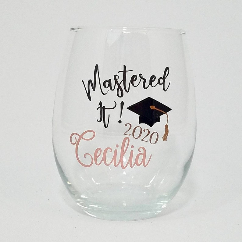 Personalized Stemless Wine Glass for Graduation Gift - Etsy