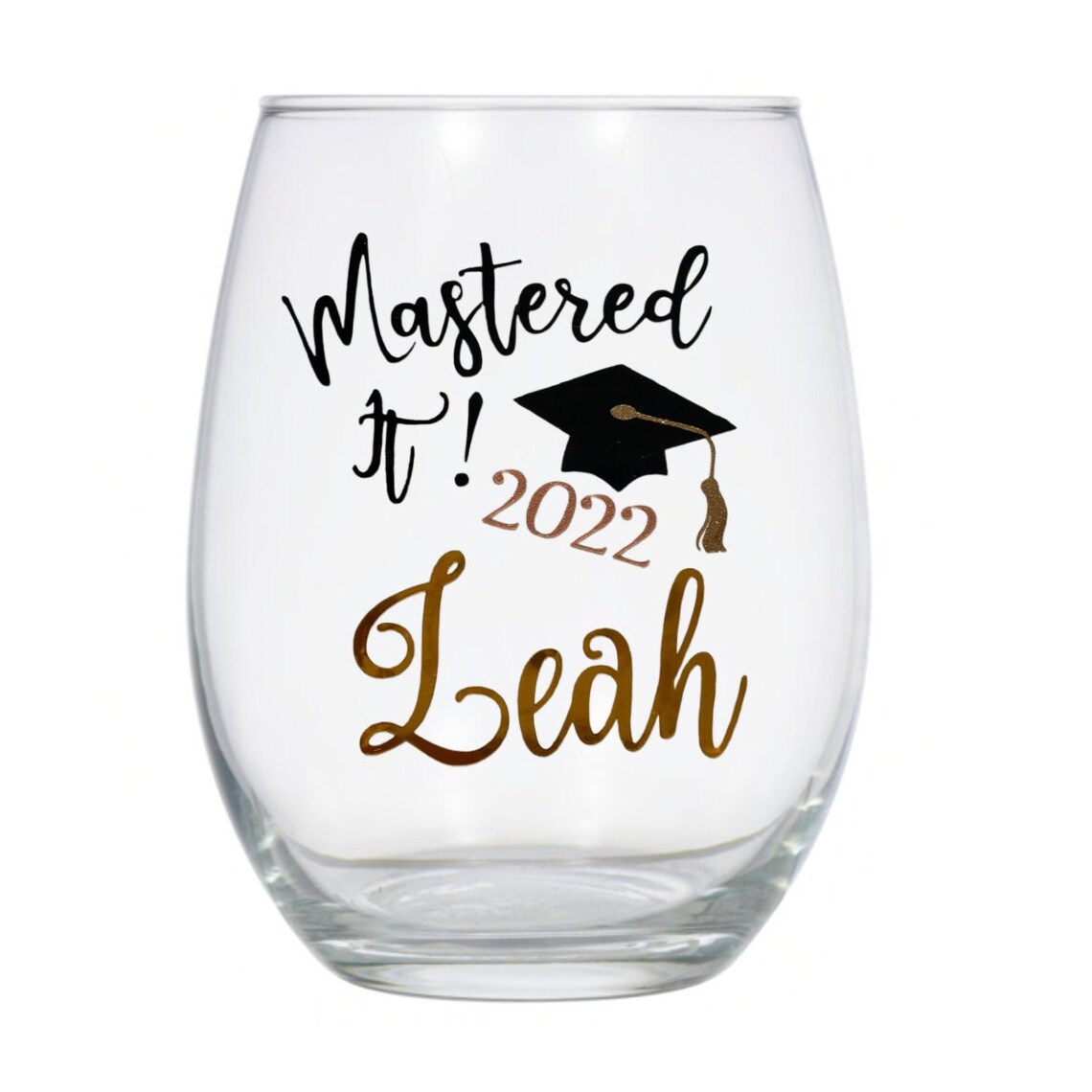 Personalized Stemless Wine Glass for Graduation Gift - Etsy