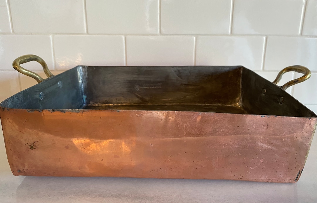 Antique Copper Roasting Pan - Etsy