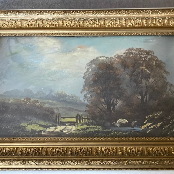 Antique Painting Landscape Framed - Etsy