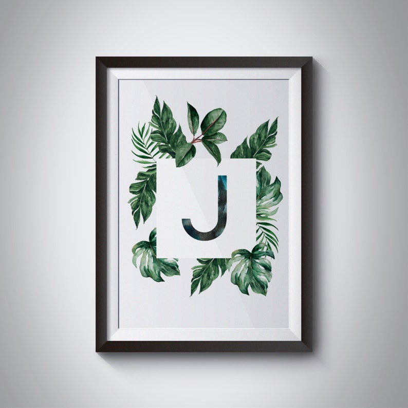 Botanical Alphabet 'J' Print - Etsy