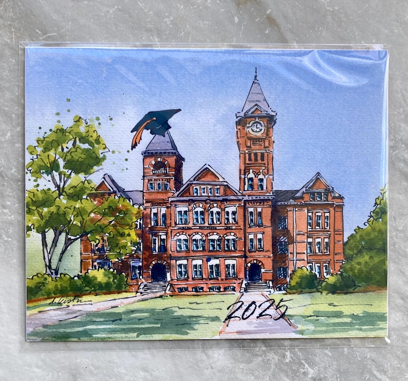 Auburn University Graduation Print: Samford Hall Watercolor Art (2026 ...