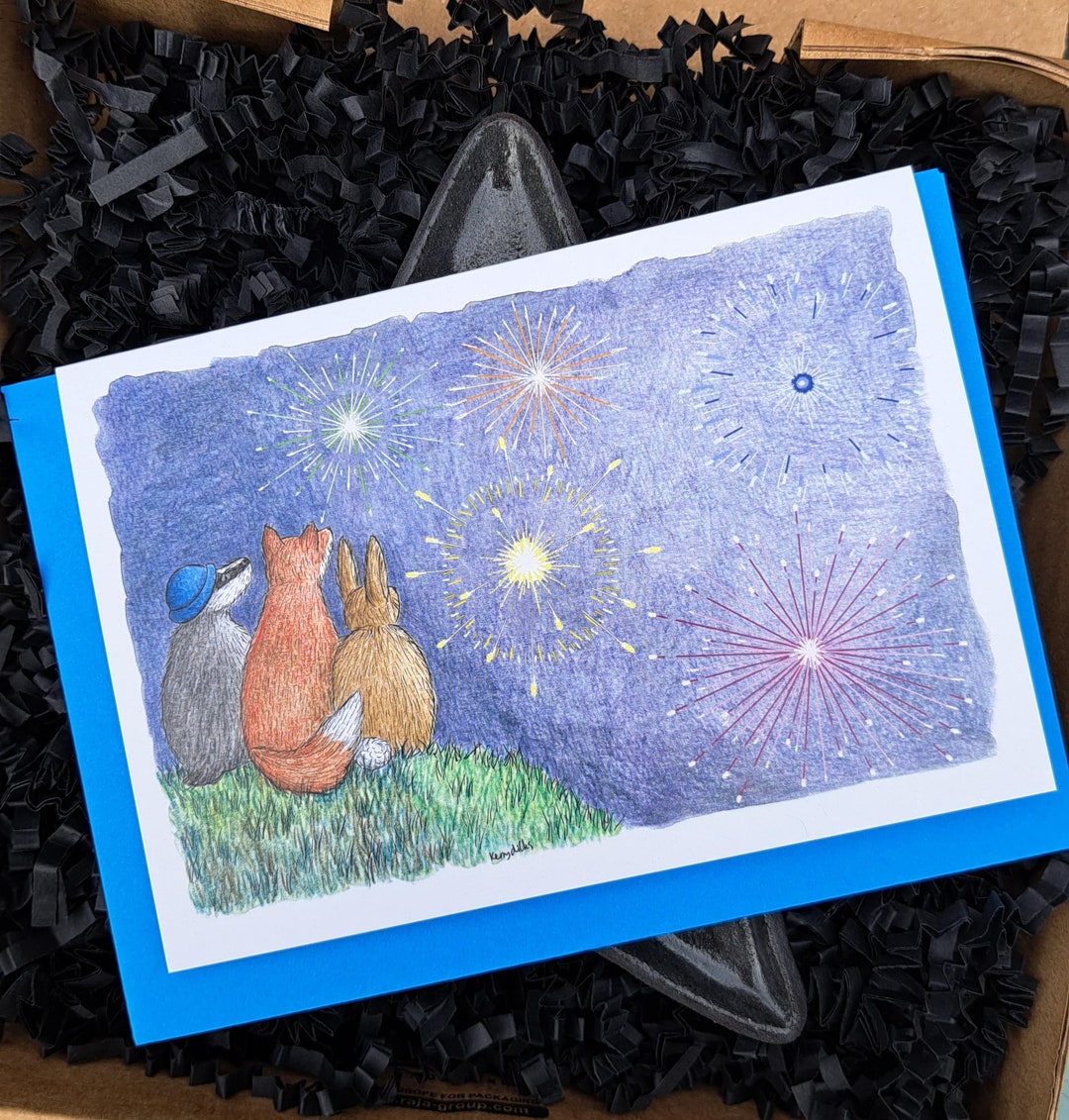 Fireworks Greetings Card - Etsy UK