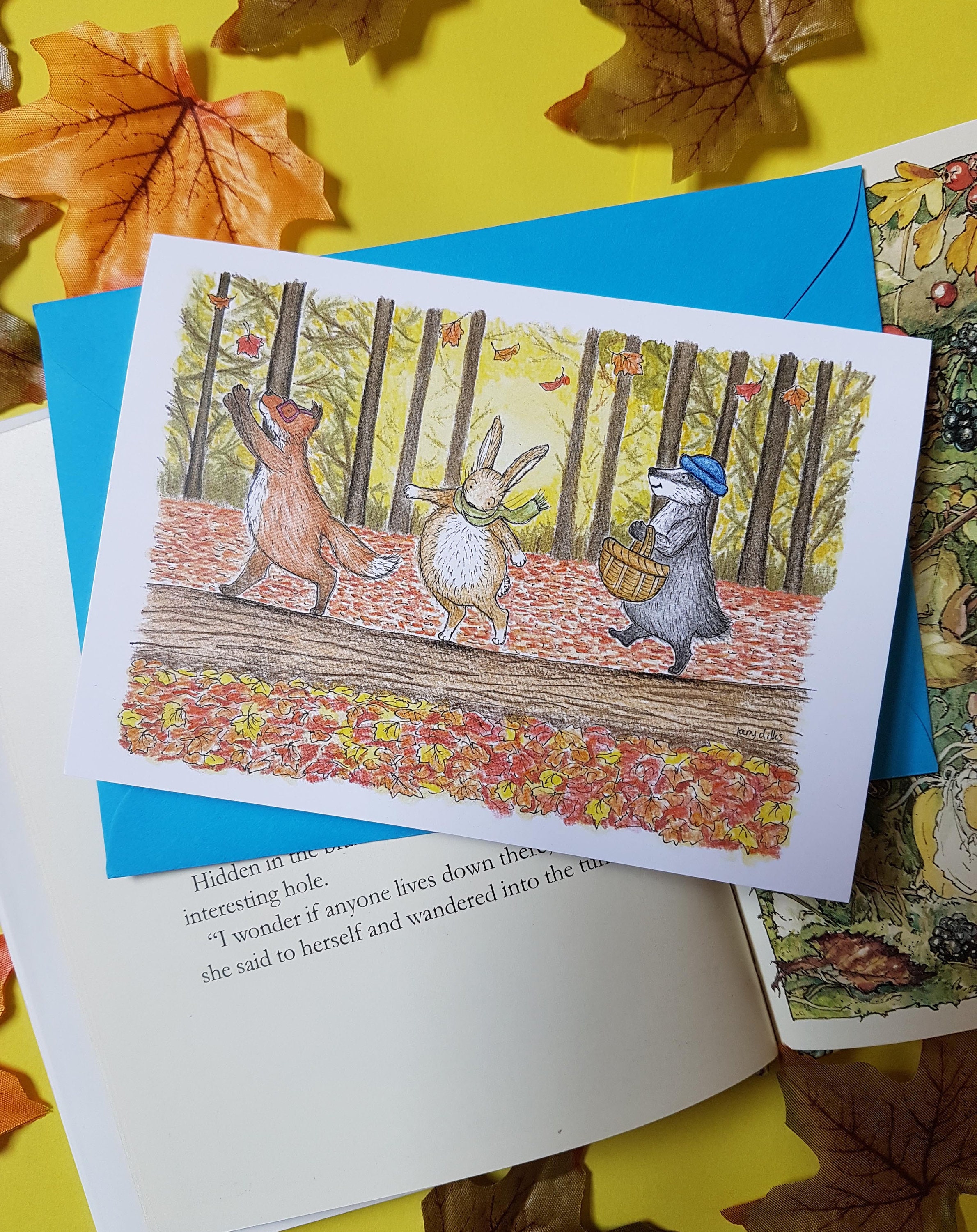 Autumn Walk Greetings Card - Etsy