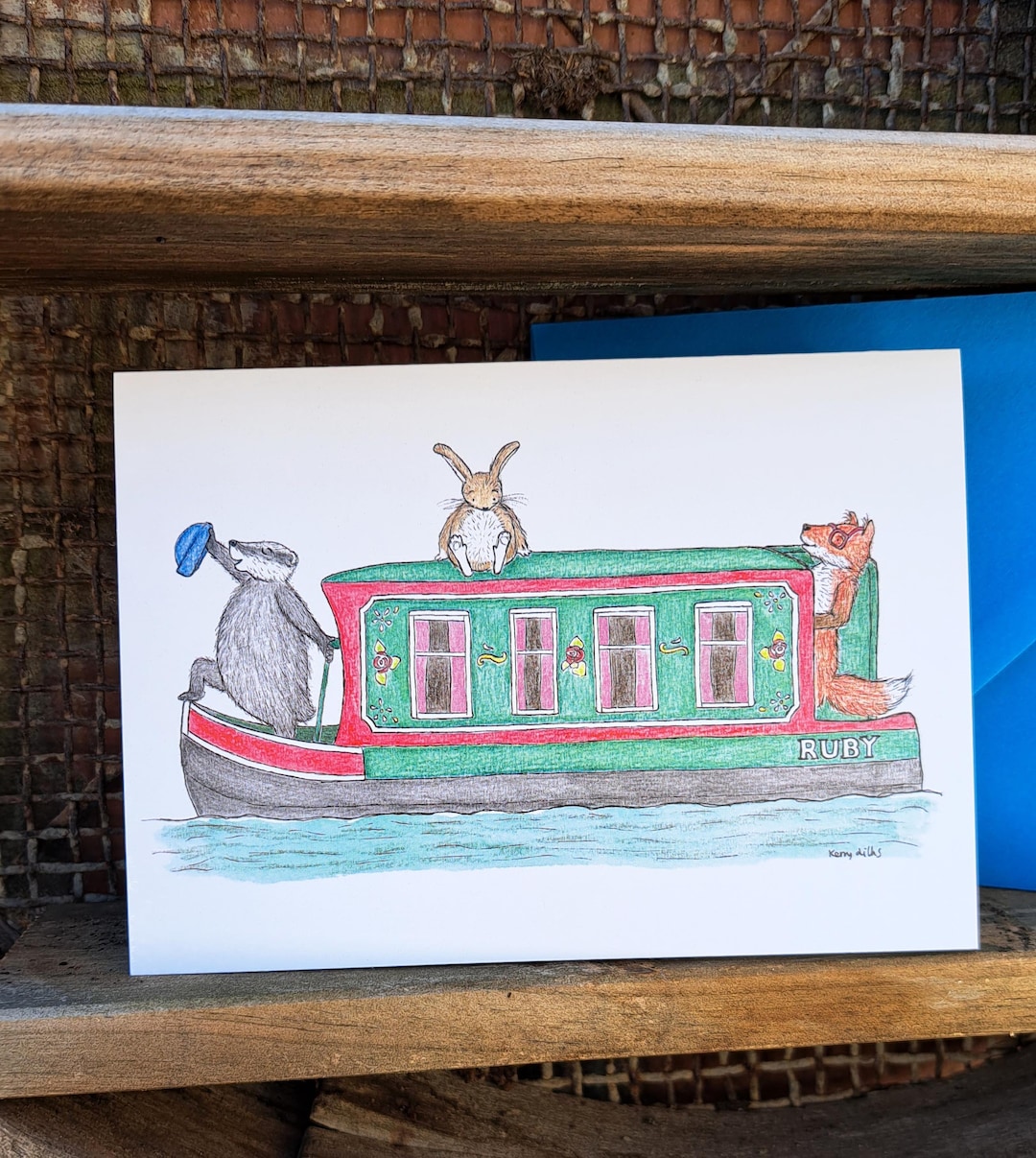 Canal Boat Trip Greetings Card - Etsy
