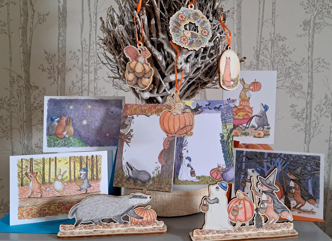 Autumn Walk Greetings Card - Etsy