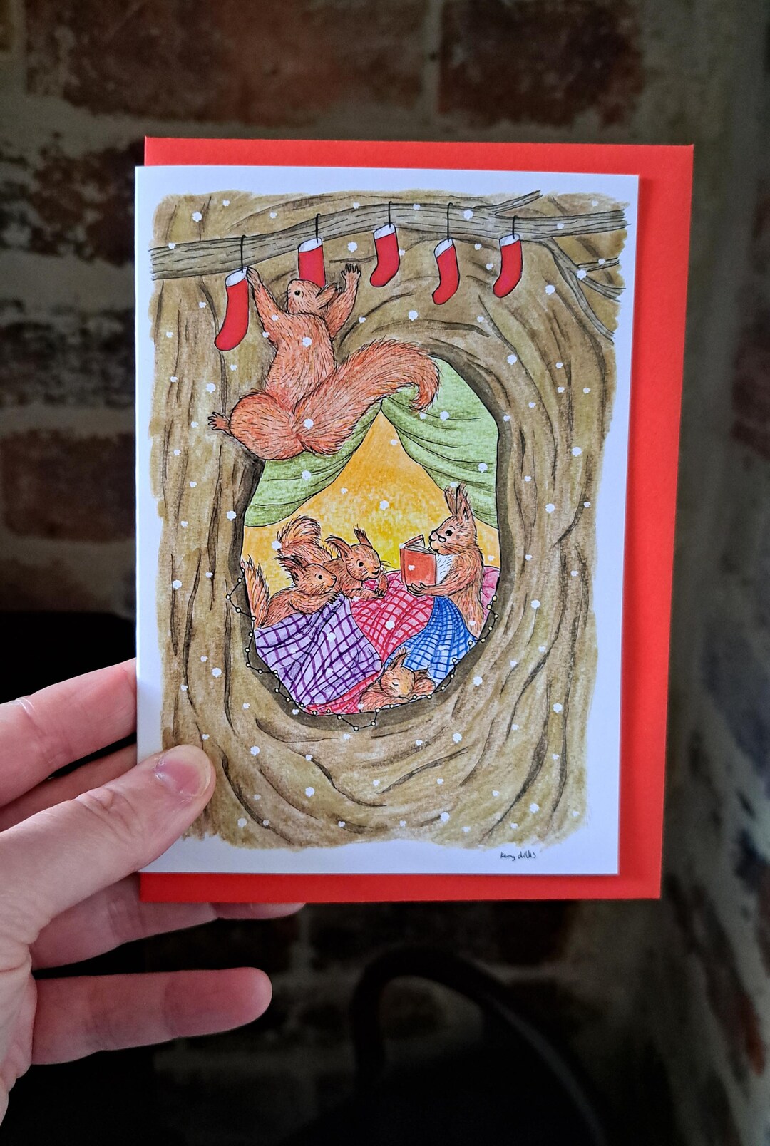 Christmas Eve Squirrel Christmas Card - Etsy UK