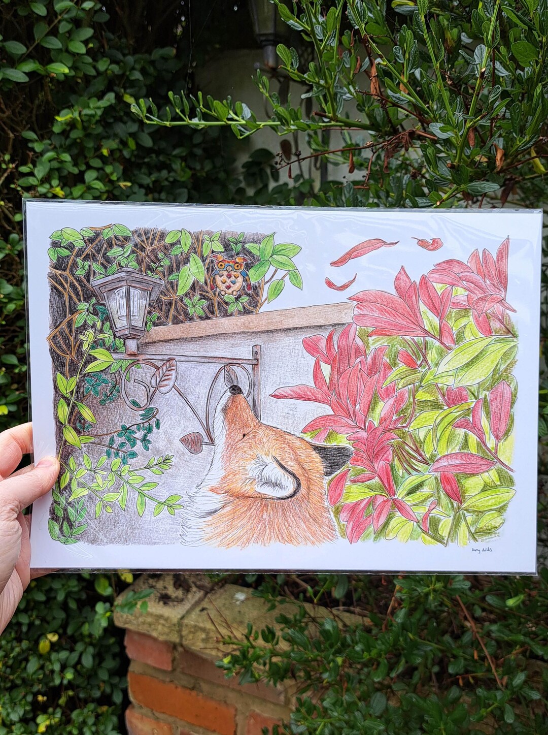 Owl Ornament and Fox A4 Print - Etsy