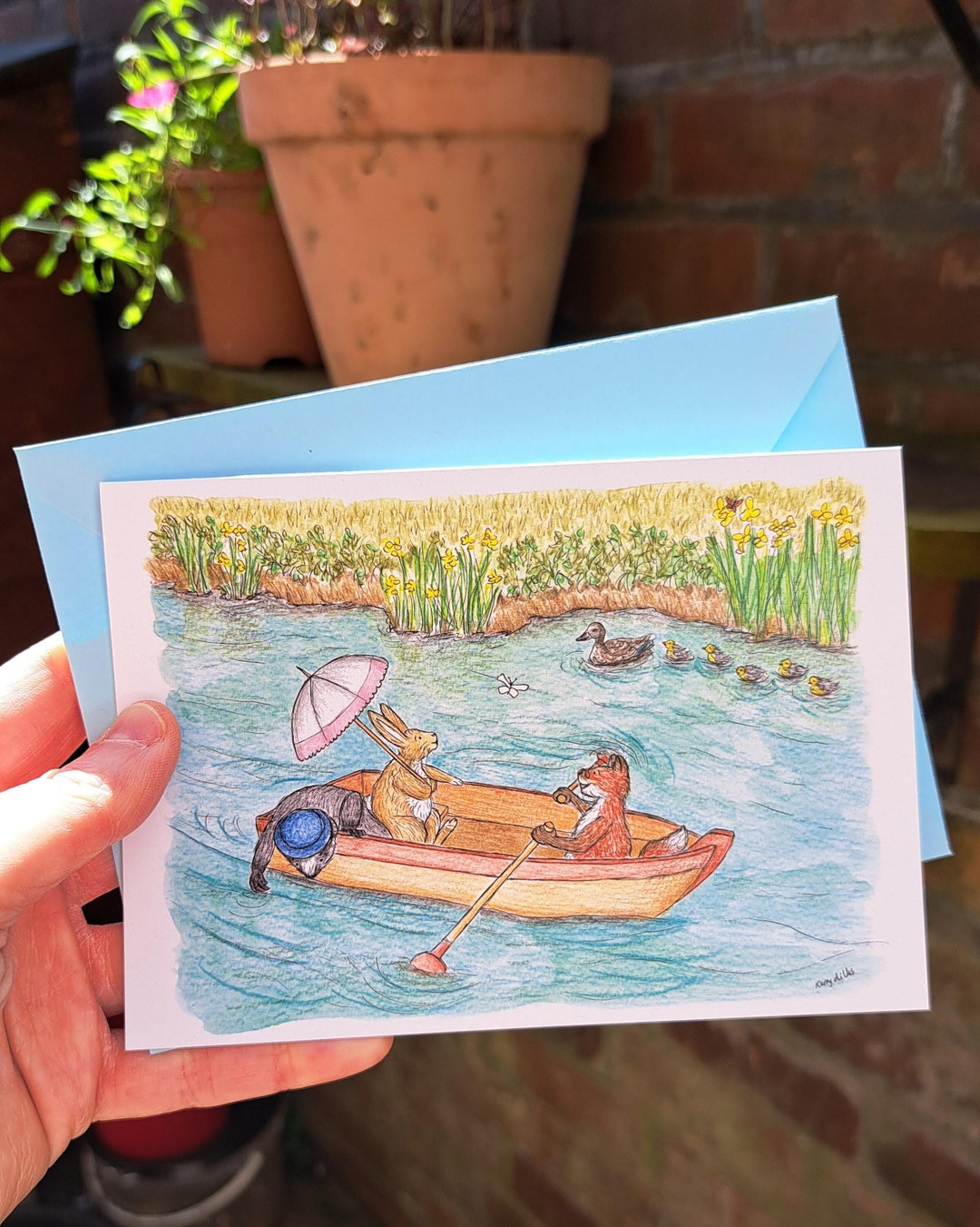 Little Rowing Boat Greetings Card - Etsy