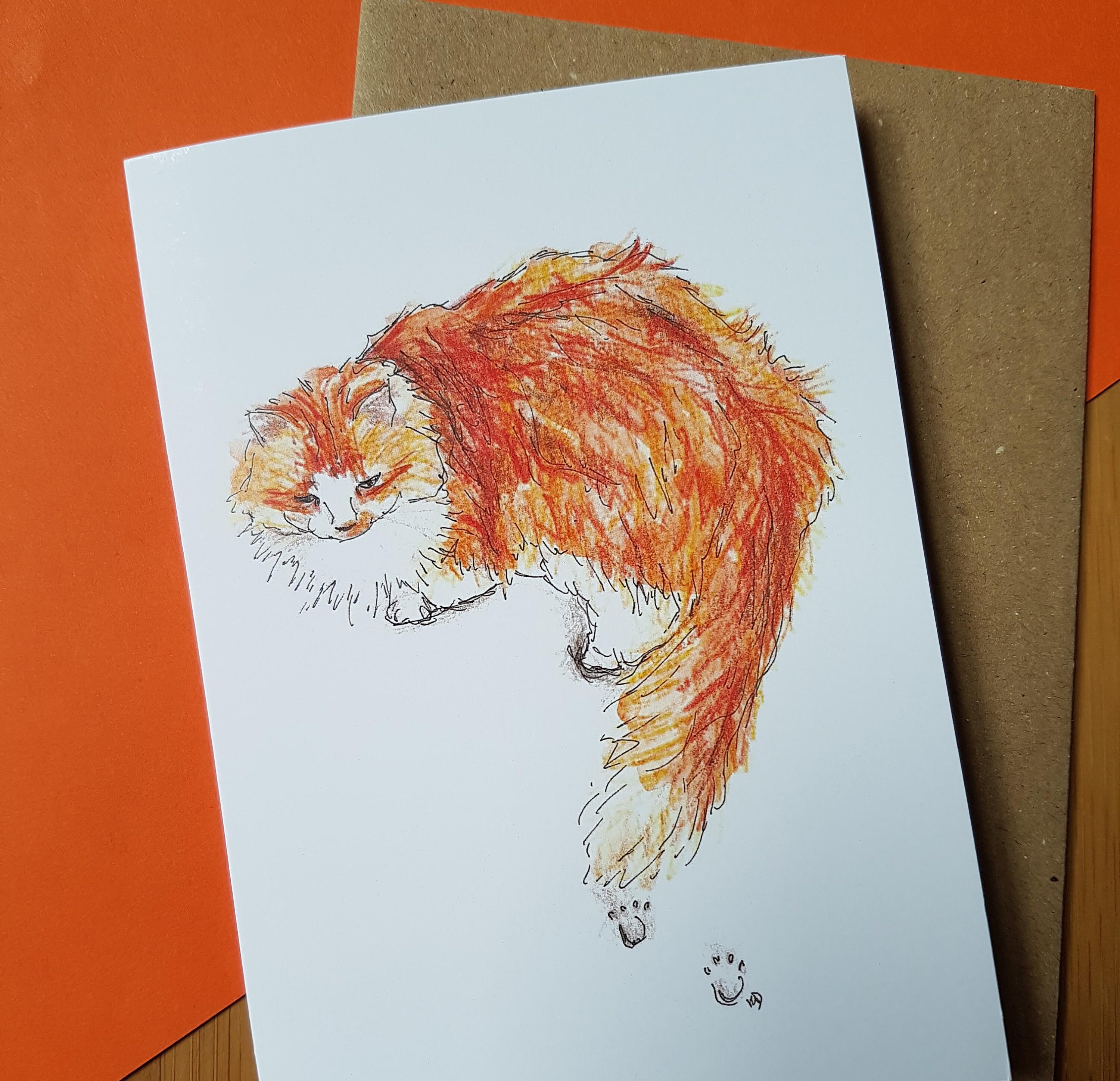 Ginger Cat Greetings Card - Etsy UK