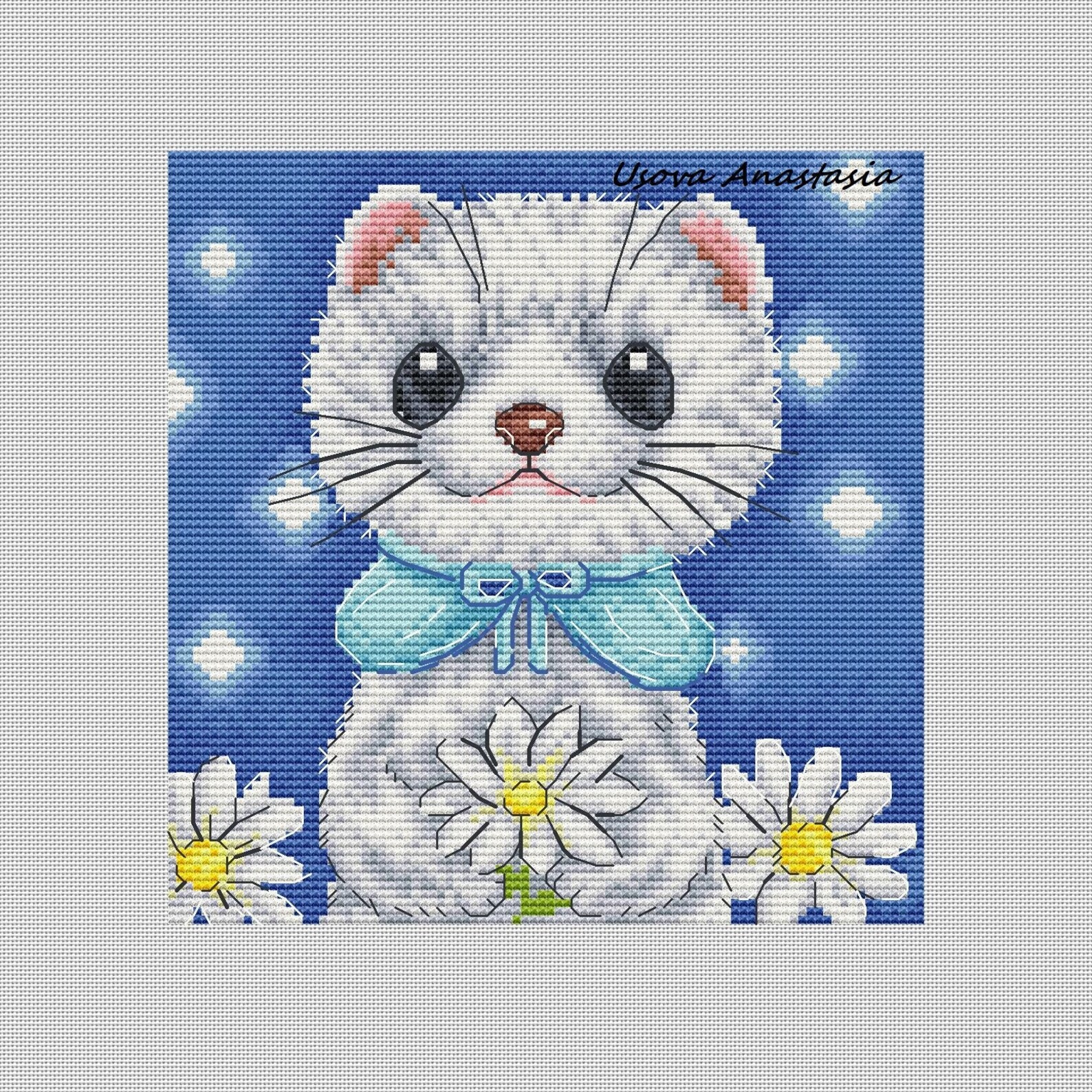 Cross Stitch Pattern Flower Ermine PDF File Instant Download | Etsy