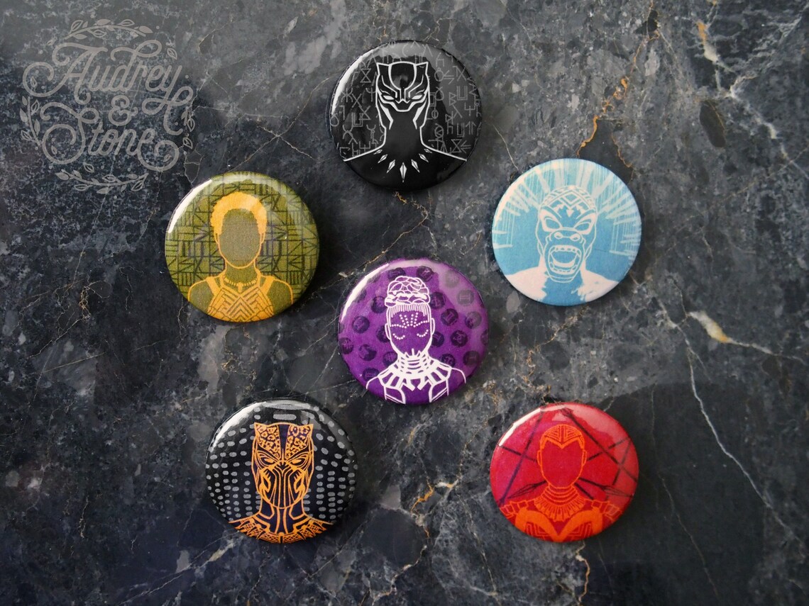 Black Panther Badges - Individual Listing | Wakanda Forever | T'challa ...