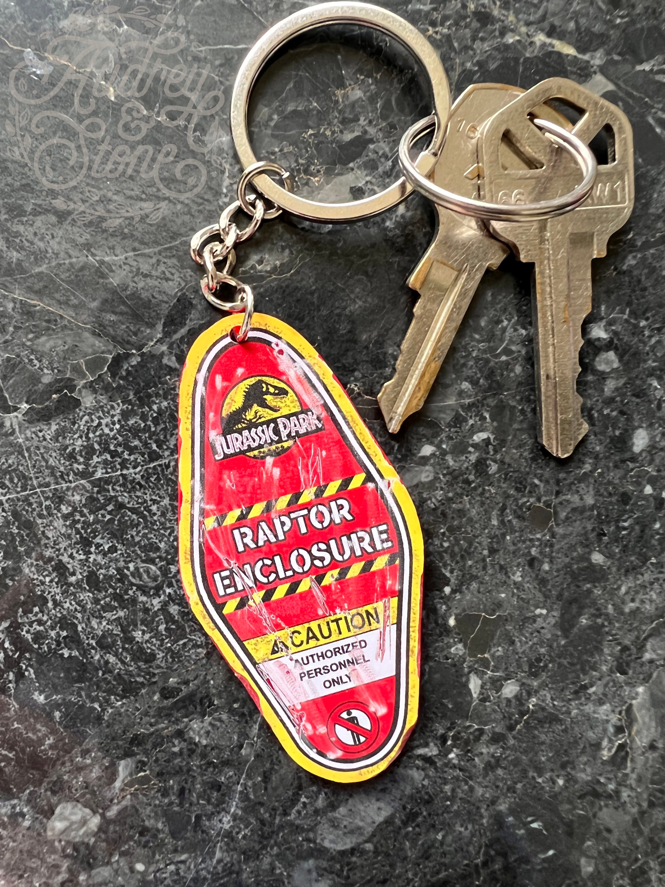 Jurassic Park Velociraptor Enclosure Acrylic Keychain Life | Etsy