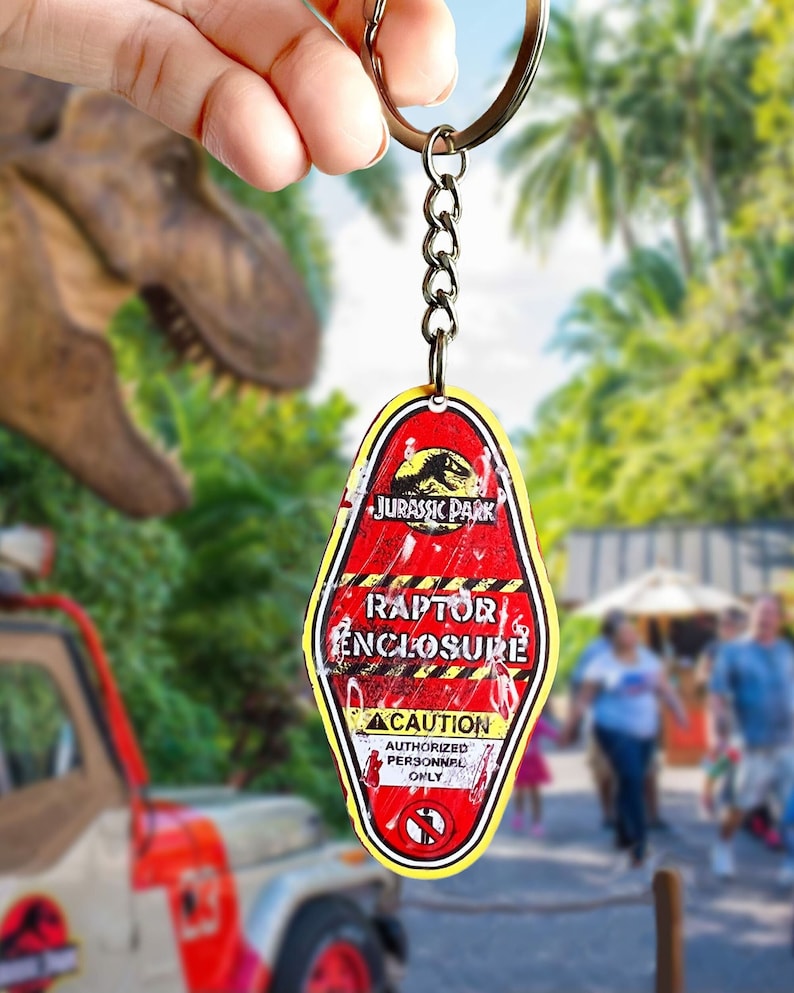 Jurassic Park Velociraptor Enclosure Acrylic Keychain Life | Etsy