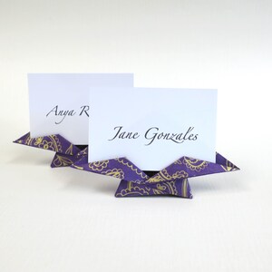 Simple Geometric Origami Place Card Holder - Paisley Lokta - Etsy