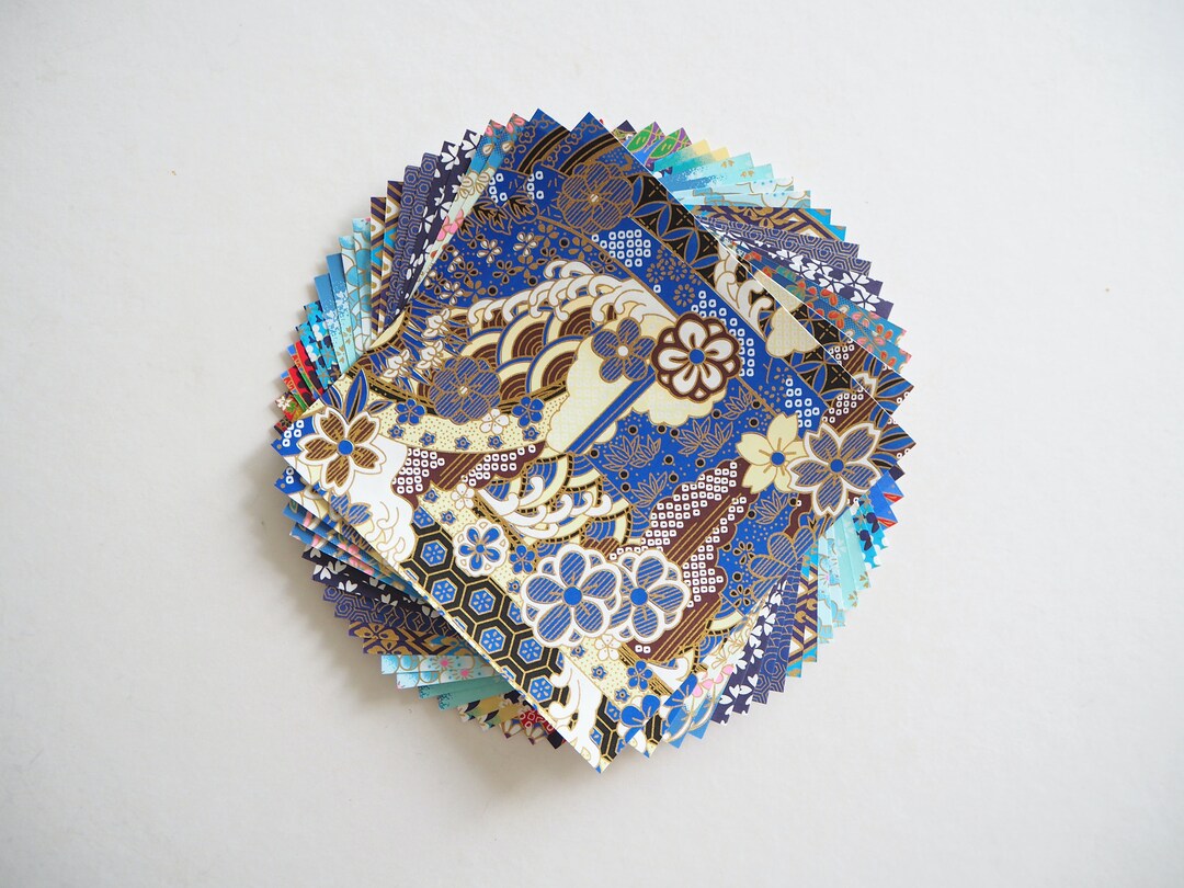 20 Sheets Blue Themed Colours Washi Origami Paper Mixed Pack 14x14cm - Etsy
