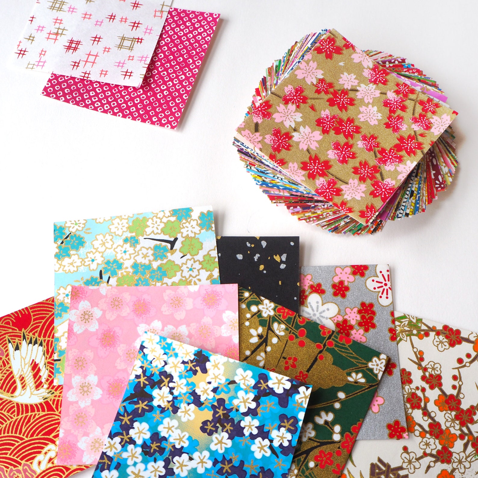 Mixed Pack of 100 Sheets 7x7cm Craft Paper Yuzen Washi - Etsy UK