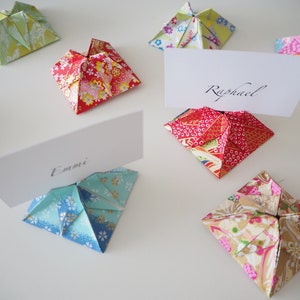Handmade Origami Simple Geometric Heart / Mountain Place Card, Name ...