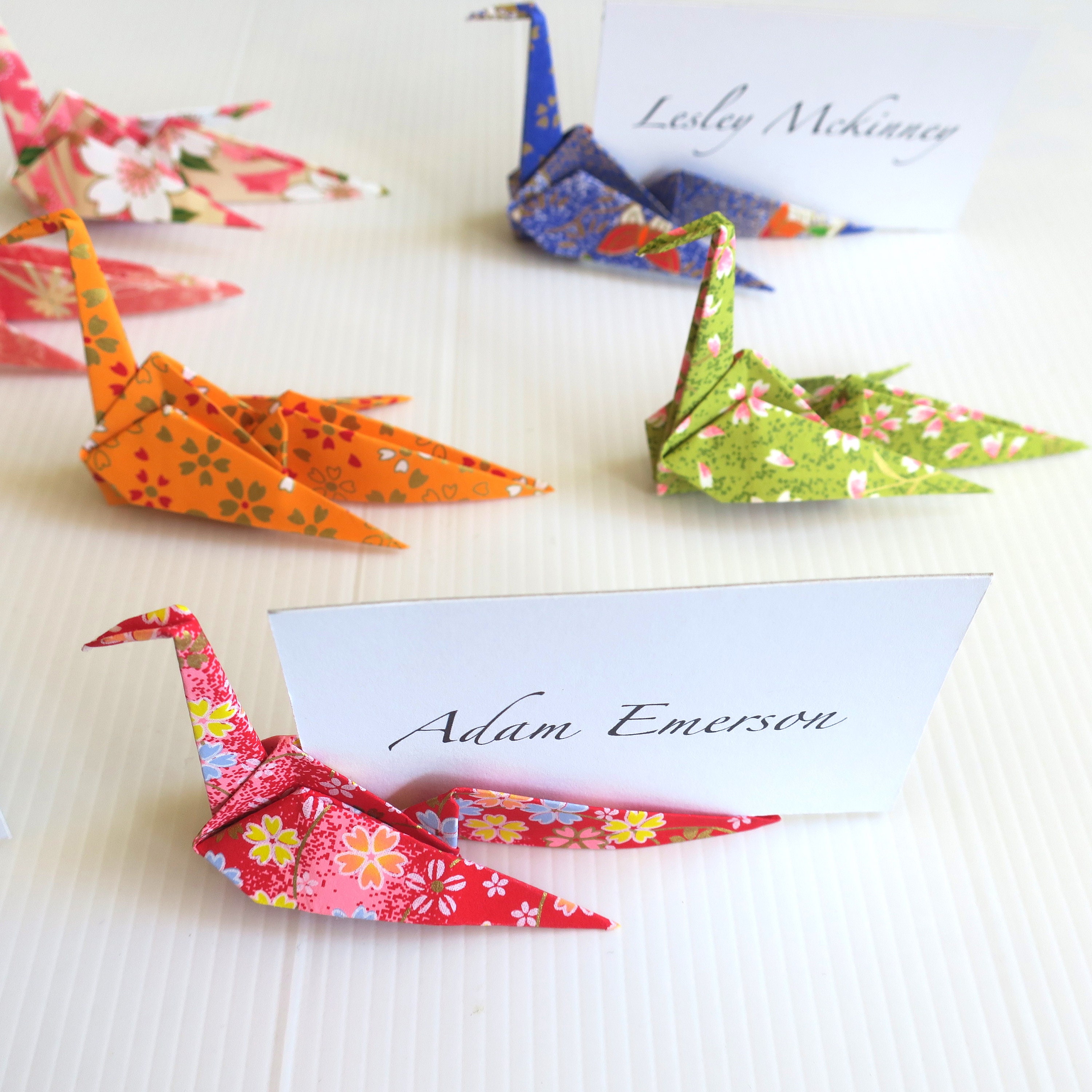 Handmade Paper Origami Crane Place Card Name Holder Japanese - Etsy UK