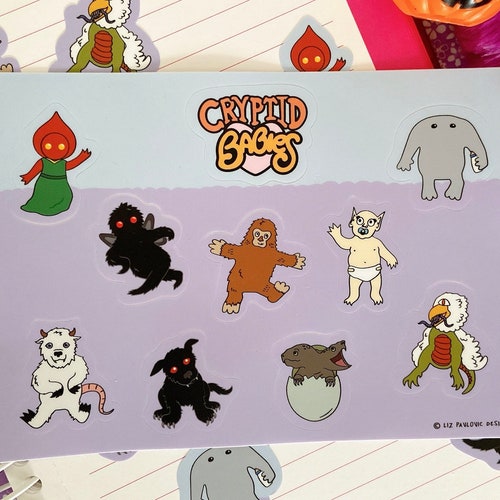 Cryptid Babies Sticker Sheet - Etsy
