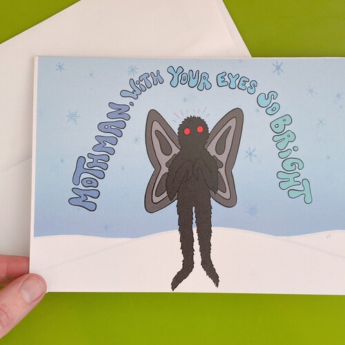 Mothman Valentines Day Cards Cryptid Holiday Greeting Cards - Etsy