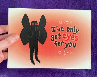 Mothman Valentine Card - Etsy