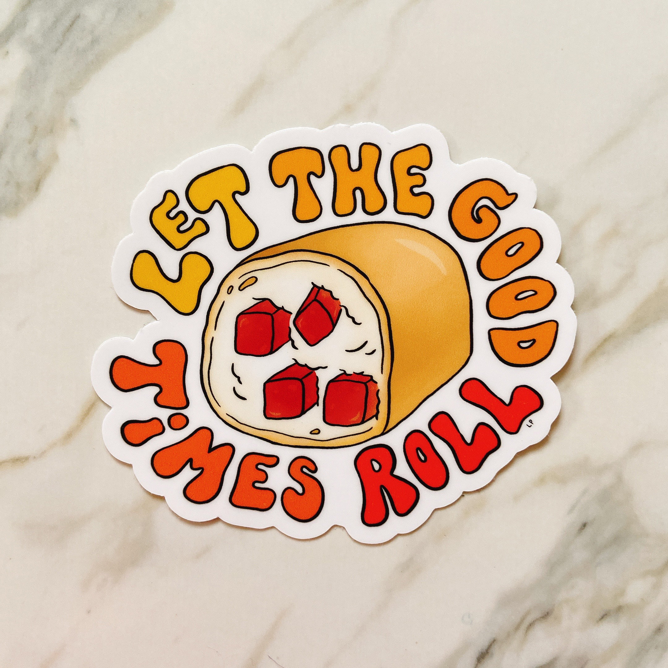 Let the Good Times Roll Pepperoni Roll Sticker | Etsy