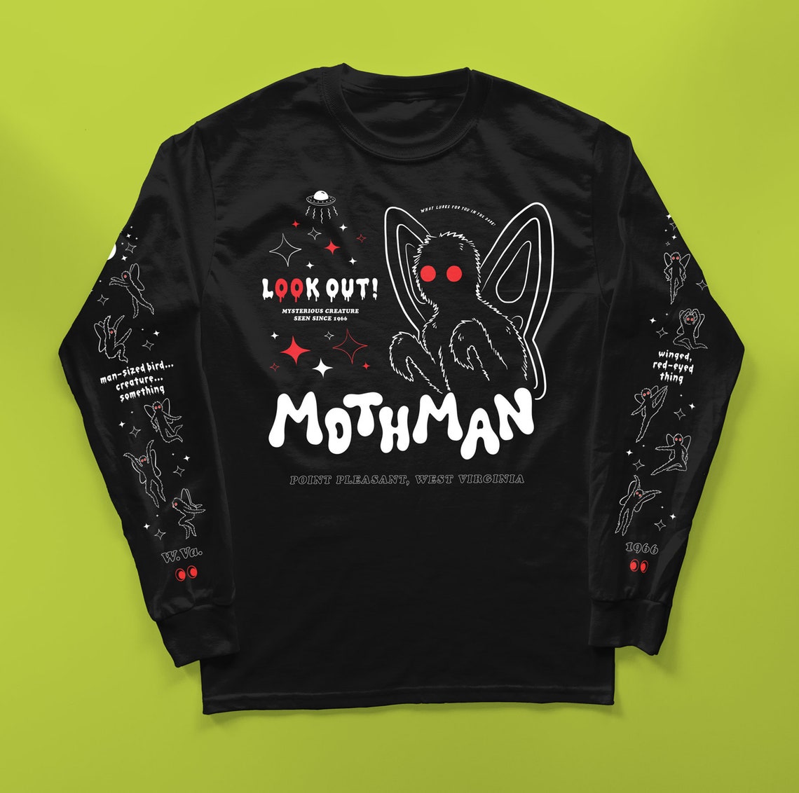 Mothman Long Sleeve Shirt - Etsy
