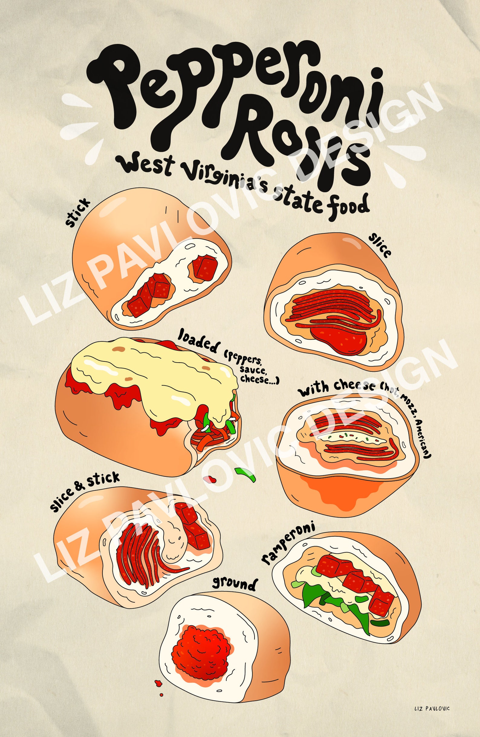 Pepperoni Rolls Poster - Etsy