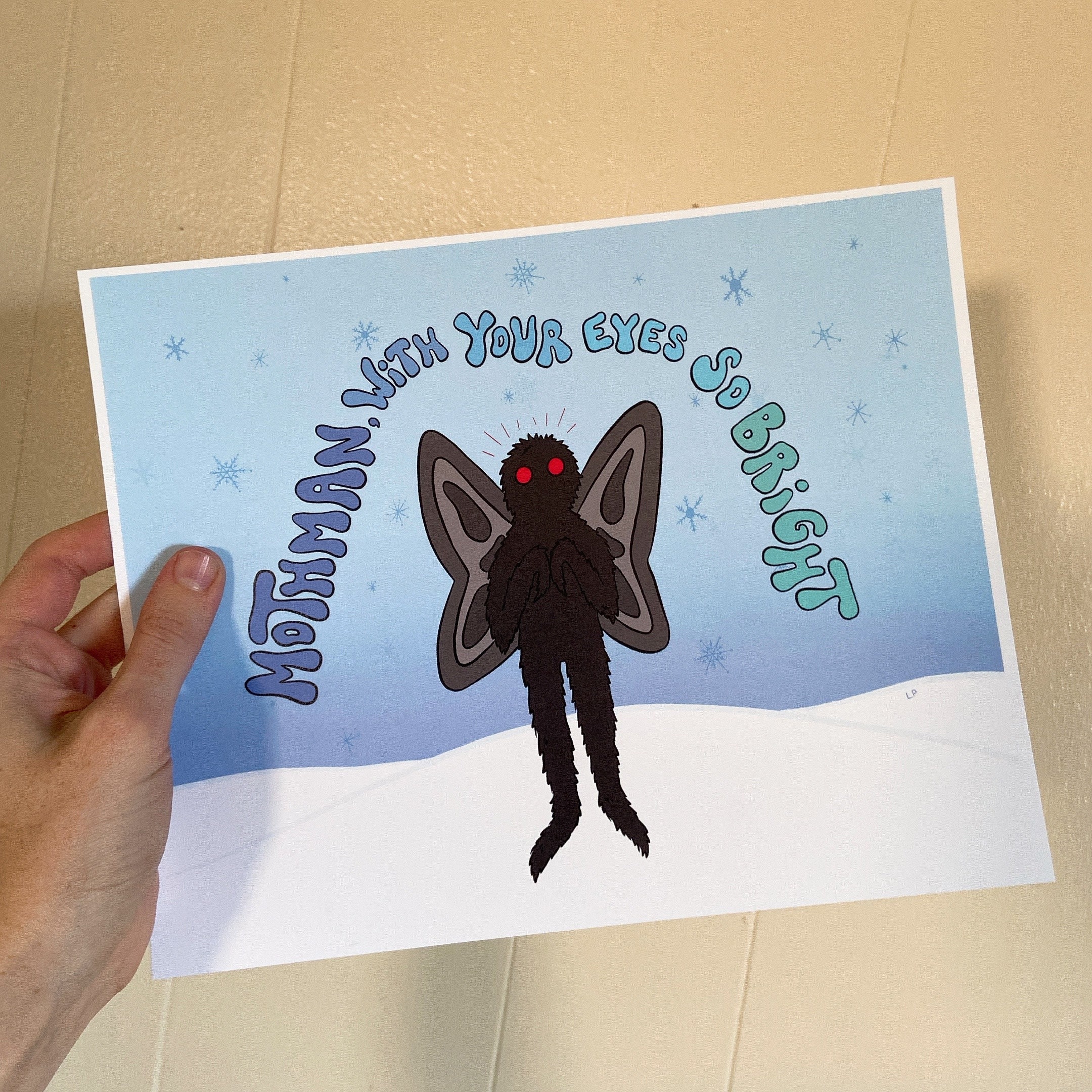 Mothman Holiday print | Etsy