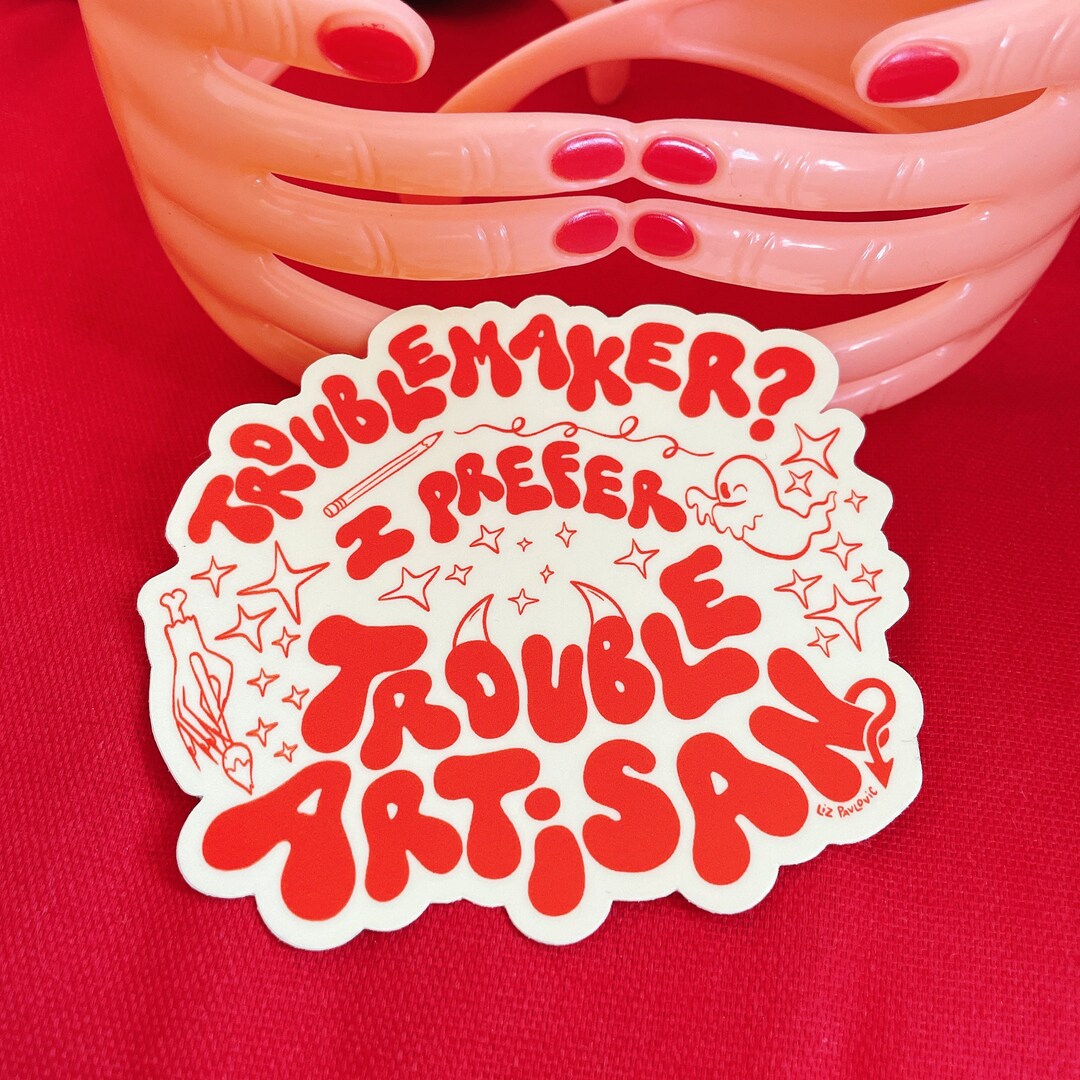 Trouble Artisan Sticker - Etsy