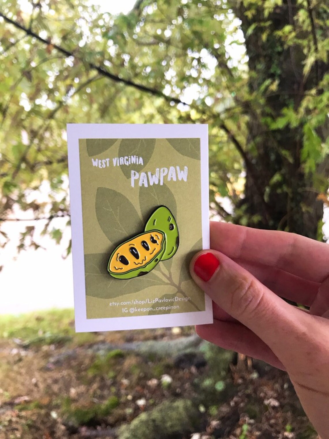 West Virginia Pawpaw Enamel Pin - Etsy