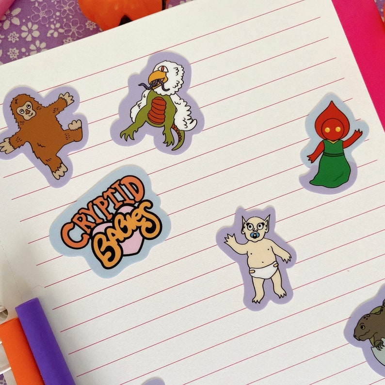 Cryptid Babies Sticker Sheet | Etsy