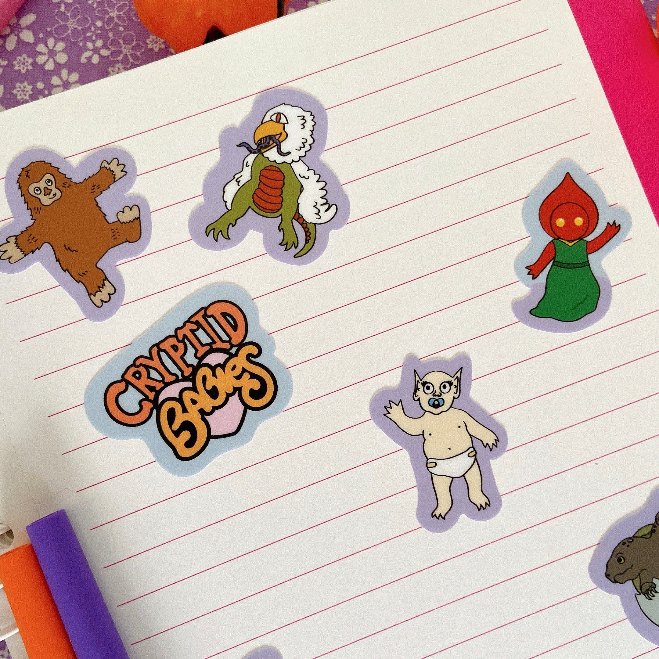 Cryptid Babies Sticker Sheet | Etsy