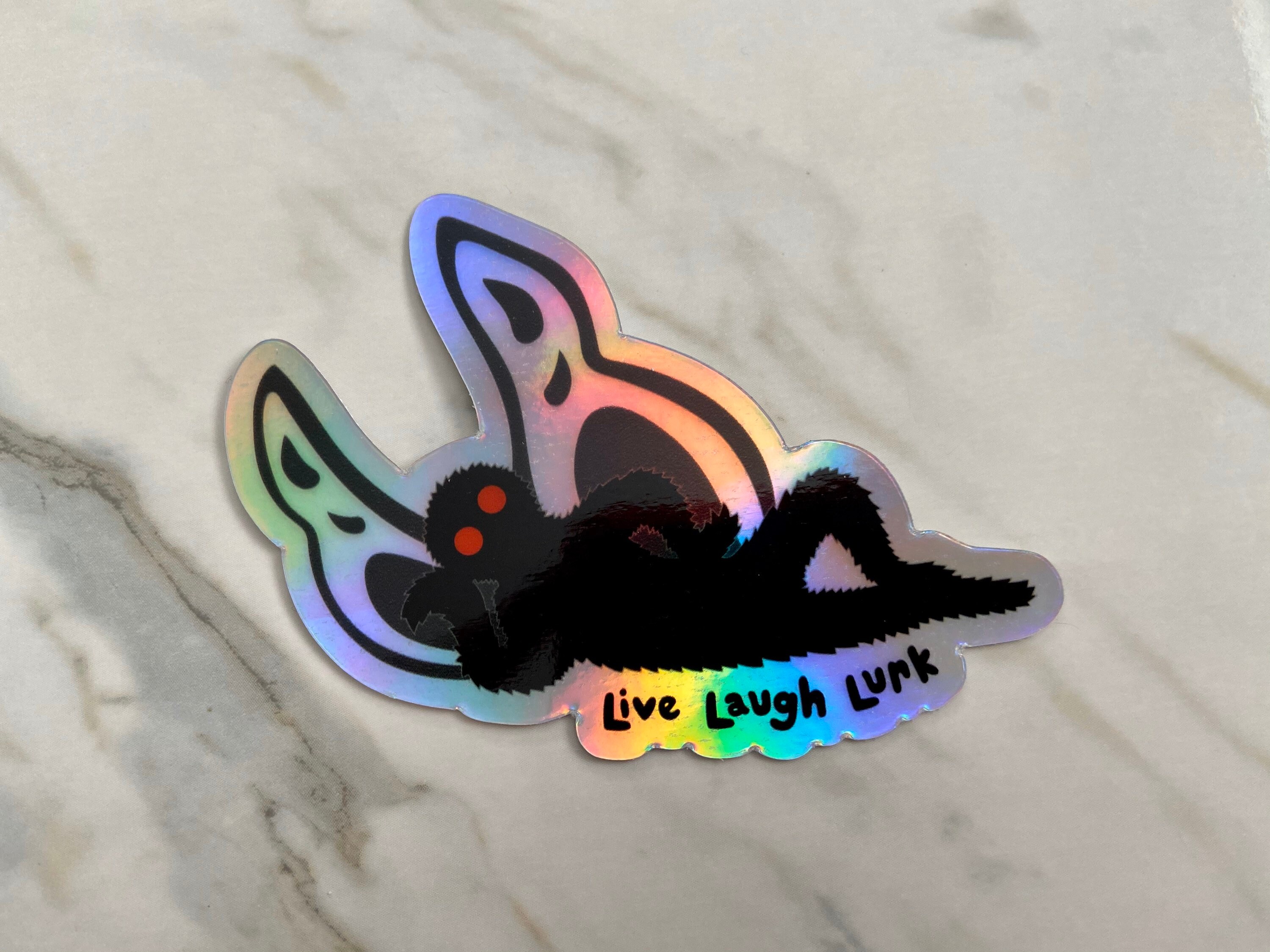 Holographic Mothman Original Live Laugh Lurk Sticker - Etsy