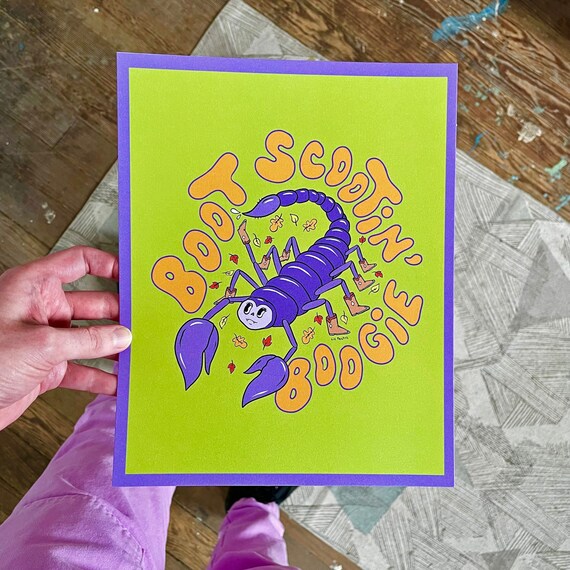 Boot Scootin' Boogie Scorpion Print | Etsy
