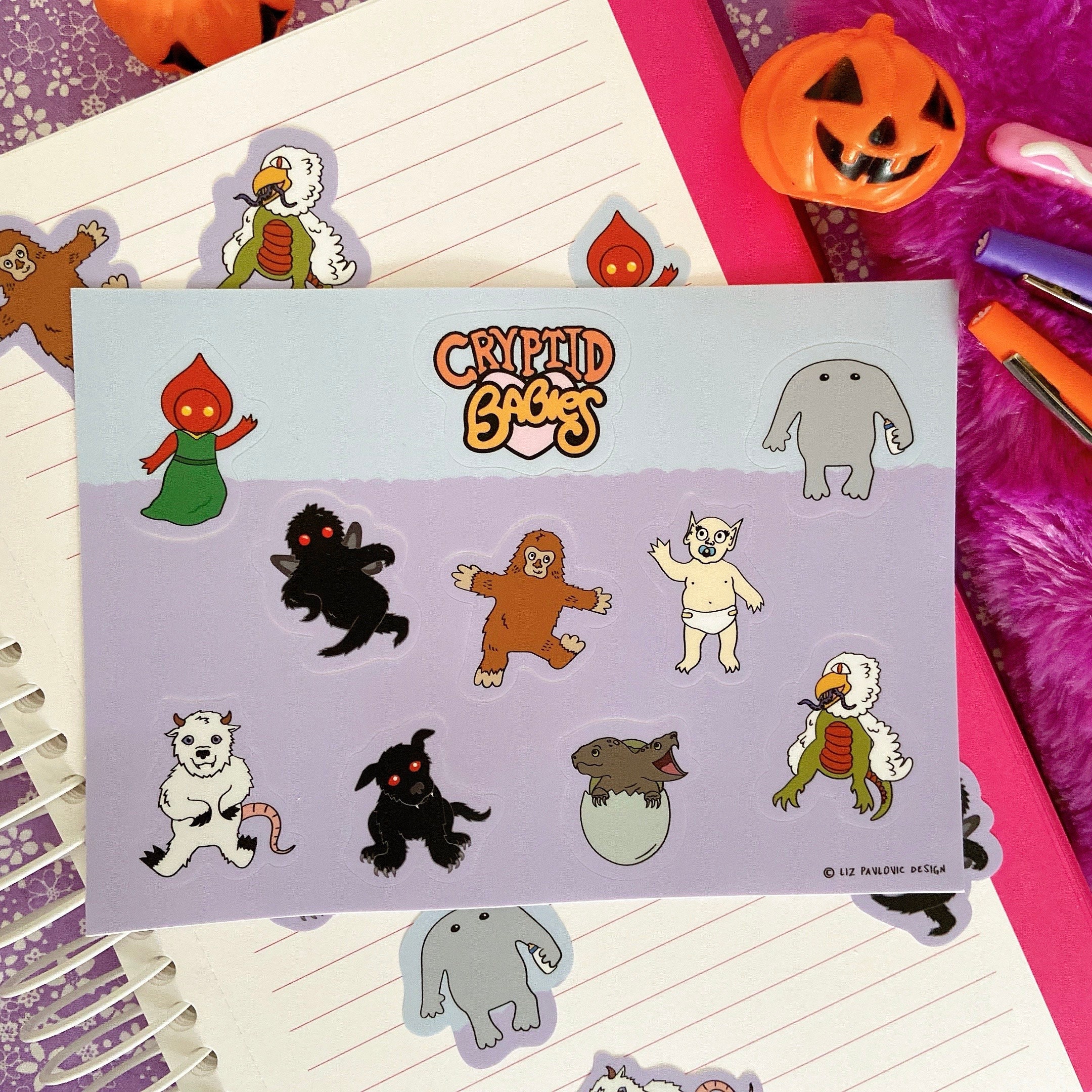 Cryptid Babies Sticker Sheet | Etsy