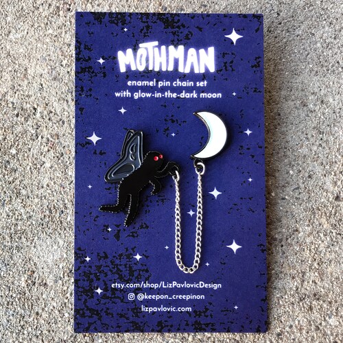 Mothman Enamel Pin mothglam Edition - Etsy