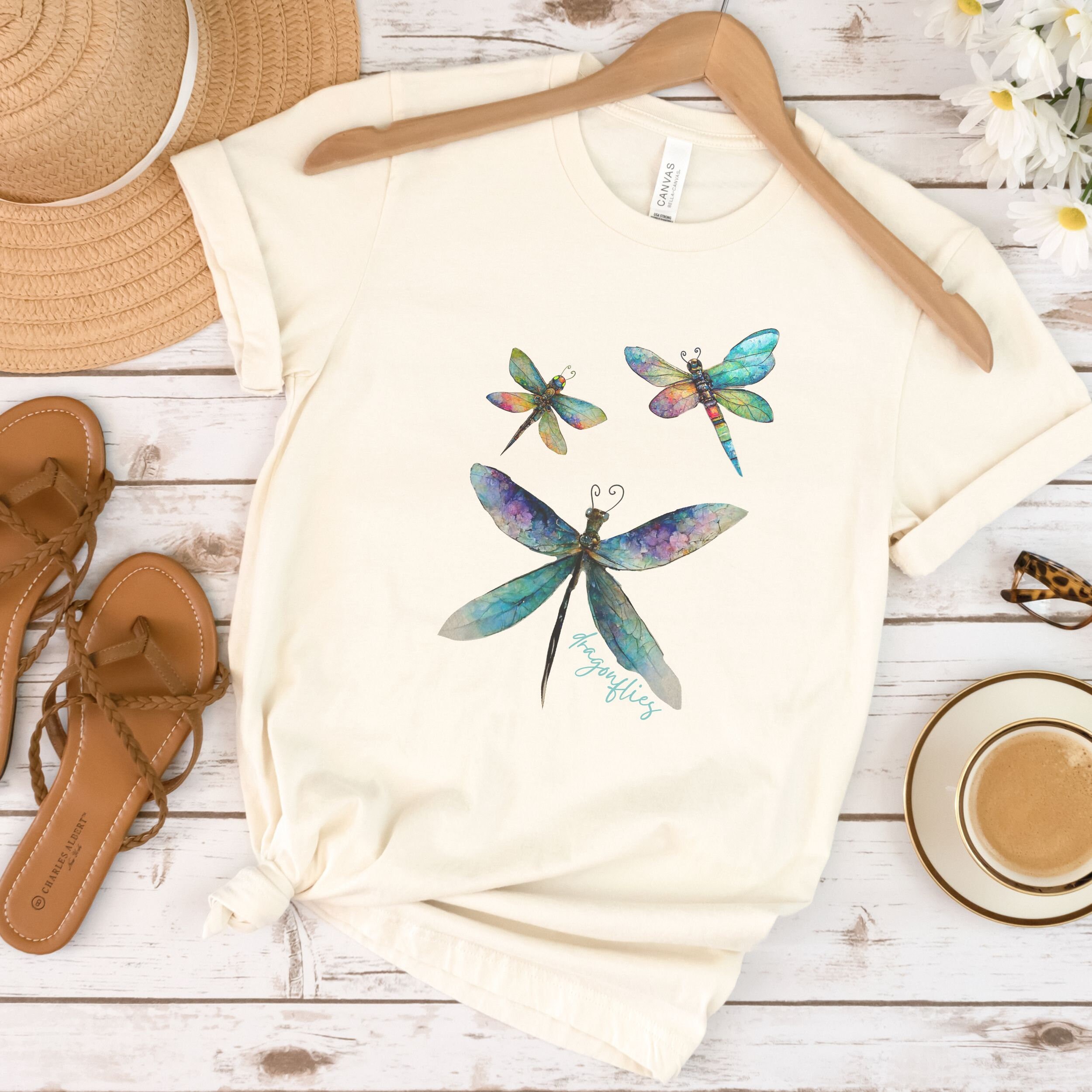 Dragonfly Shirt , Boho Style Dragonflies Shirt , Colorful Dragonfly ...