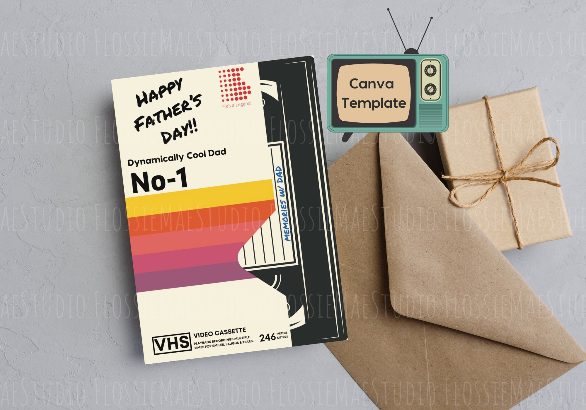 VHS Card Template, Editable Template, Canva Template, Nostalgic Card ...