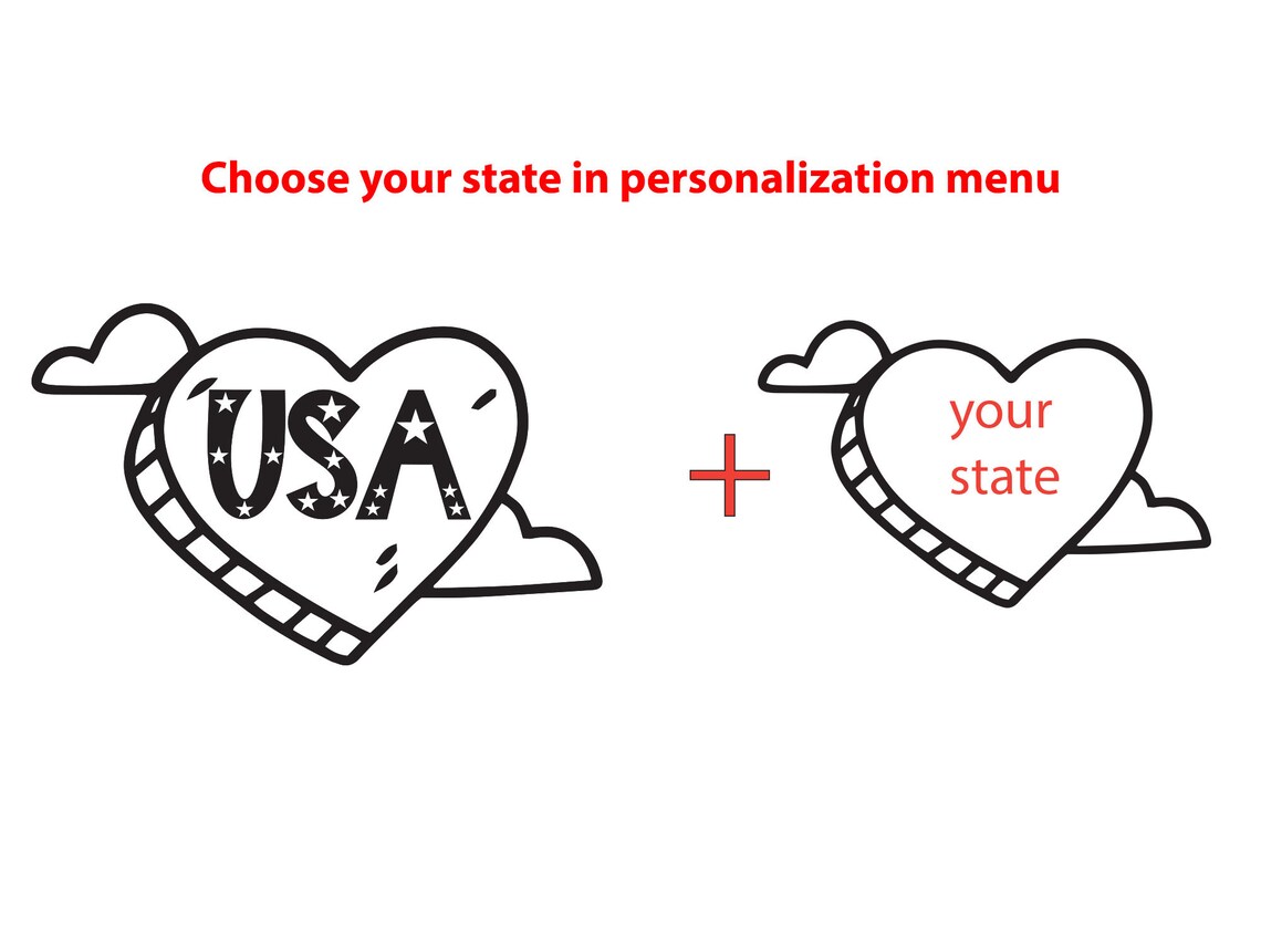 USA Car Decals Set of 2pcs With Personalization, Different Vinyl Colors ...