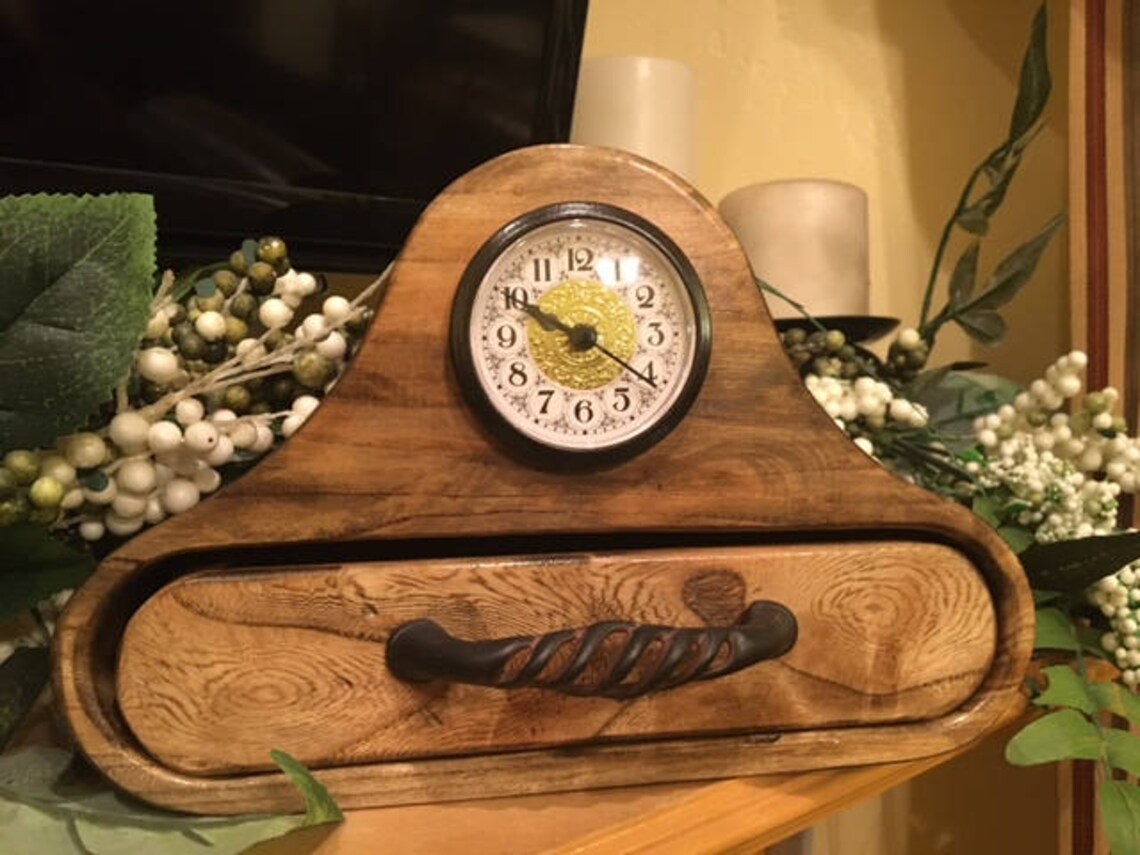 Rustic/distressed Mantel Clock bandsaw Box - Etsy