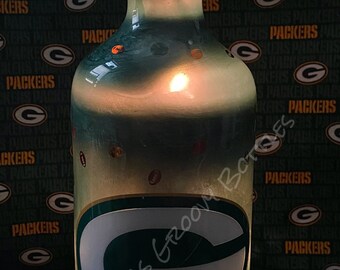 Green Bay Packers Light up Wine Bottle - Etsy
