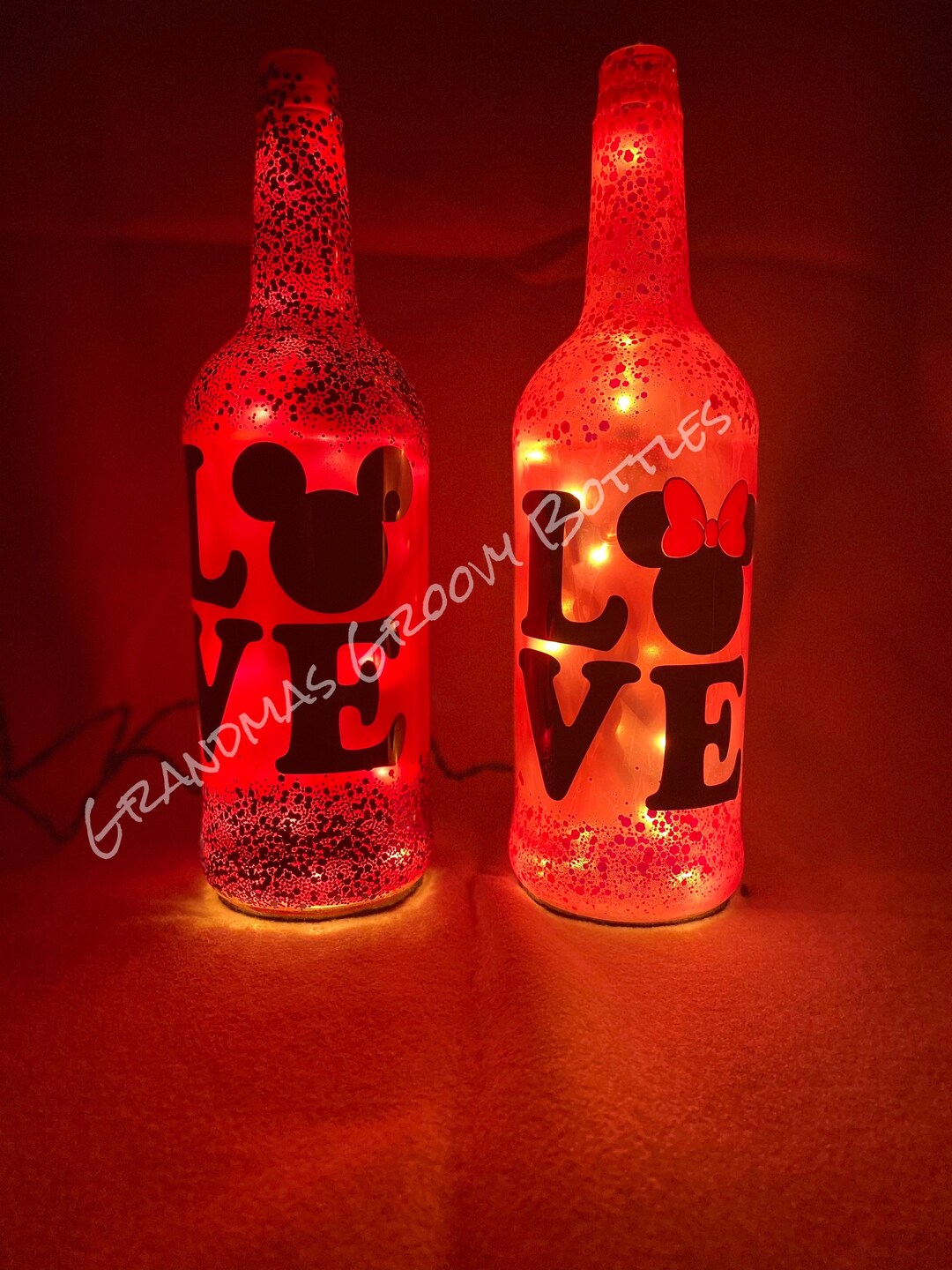 Handmade Mickey and Minnie Light up Lamps - Etsy