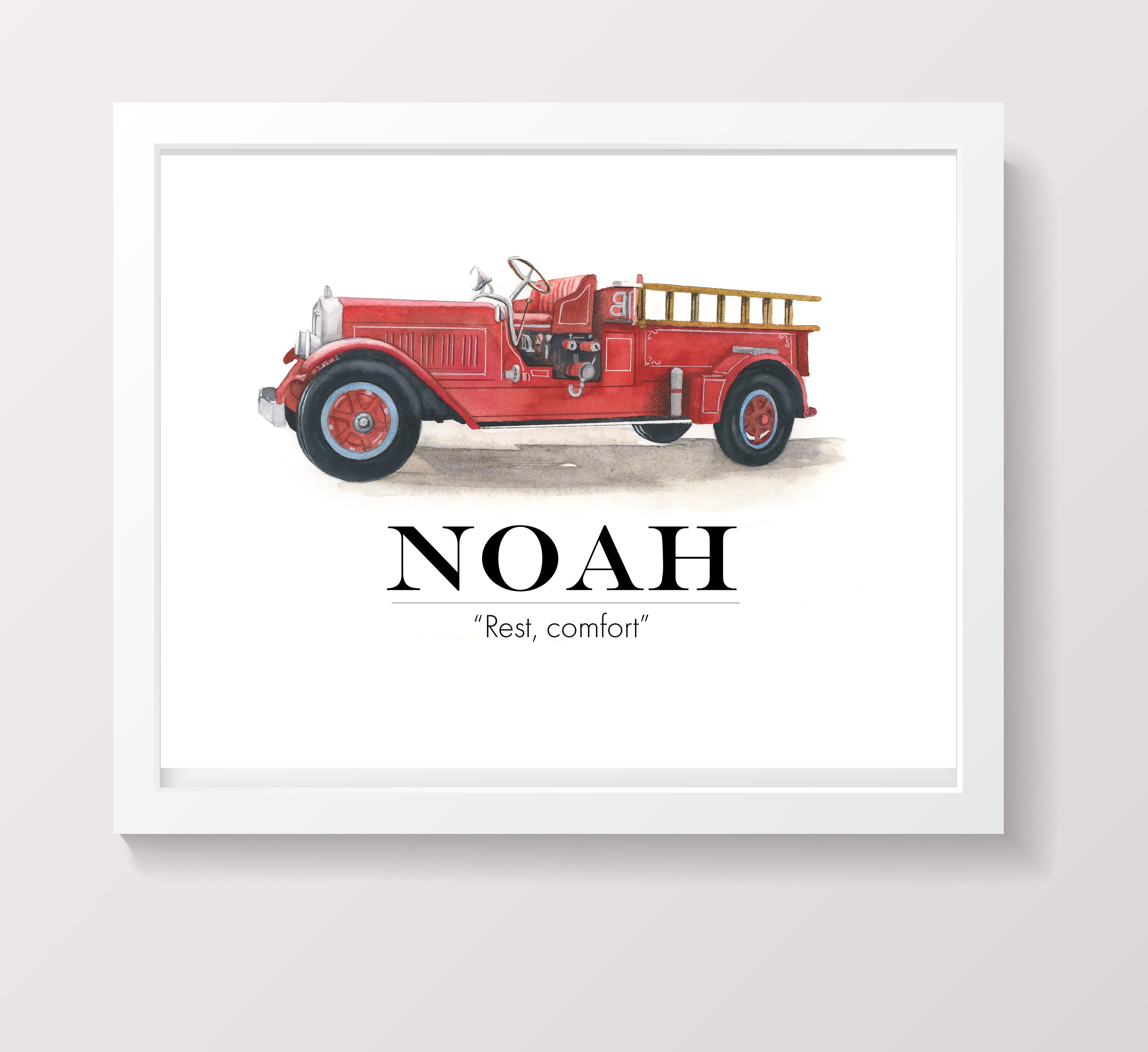 Custom Fire Truck Name Print Personalized Fire Engine Print - Etsy