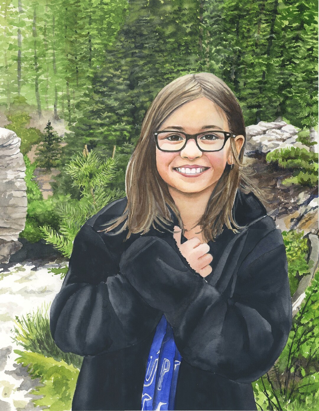 Custom Watercolor Portrait, Custom Art, Children's Portrait, Portrait ...