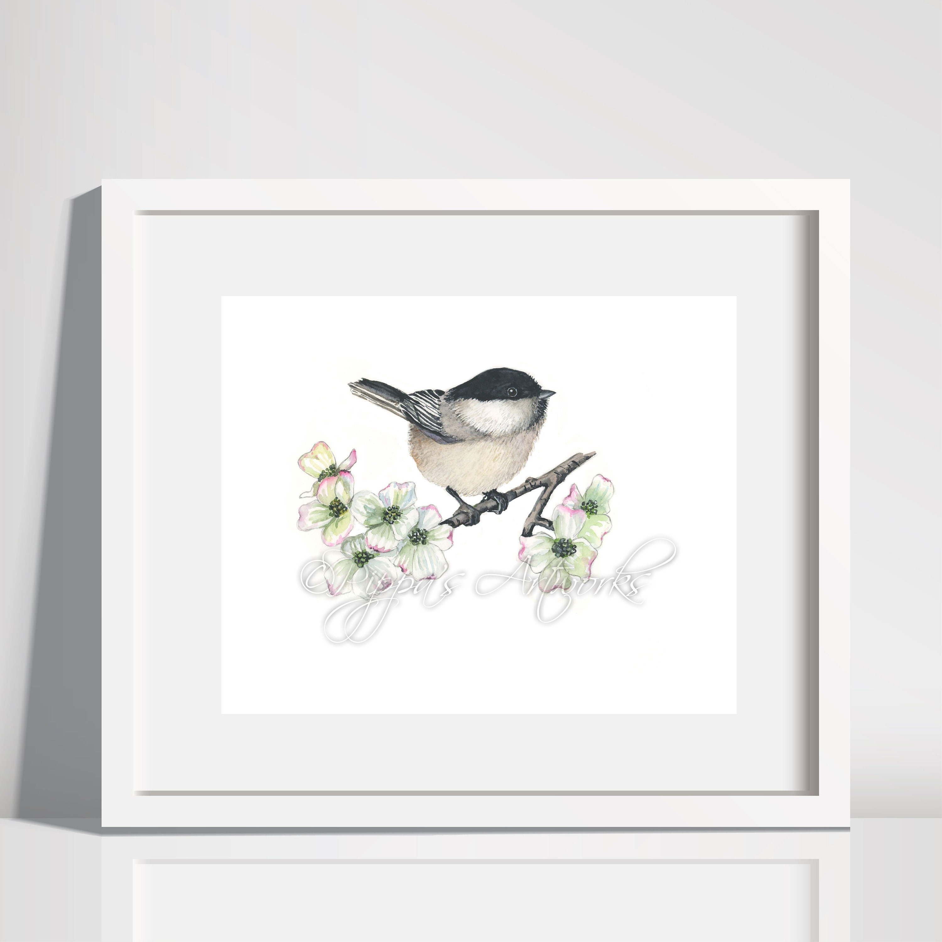 Original Watercolor Print Chickadee Print Bird Painting | Etsy