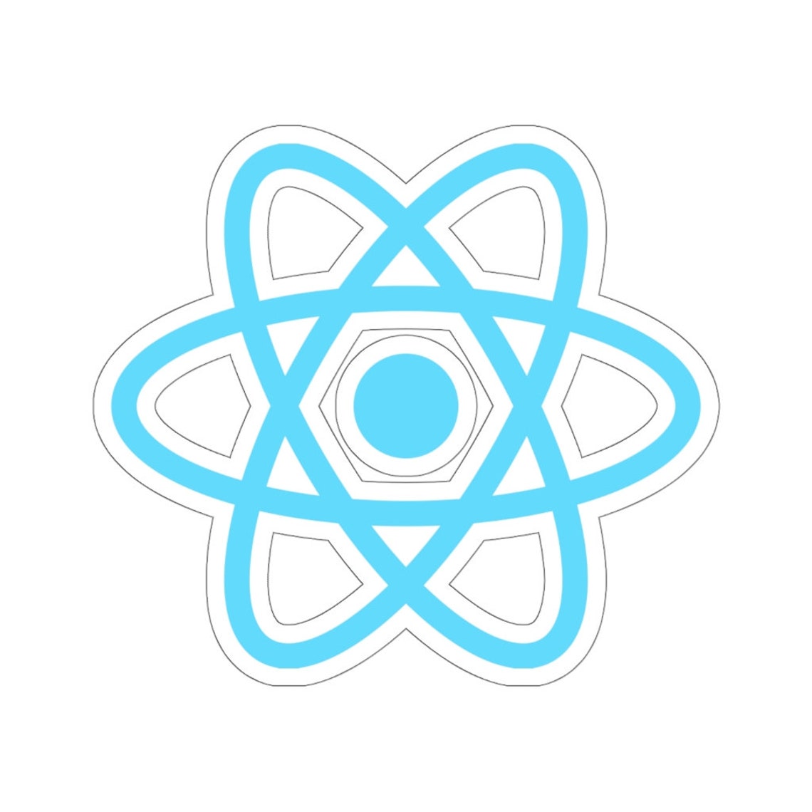 React Logo Javascript Framework Gear for Geeks Kiss-cut - Etsy