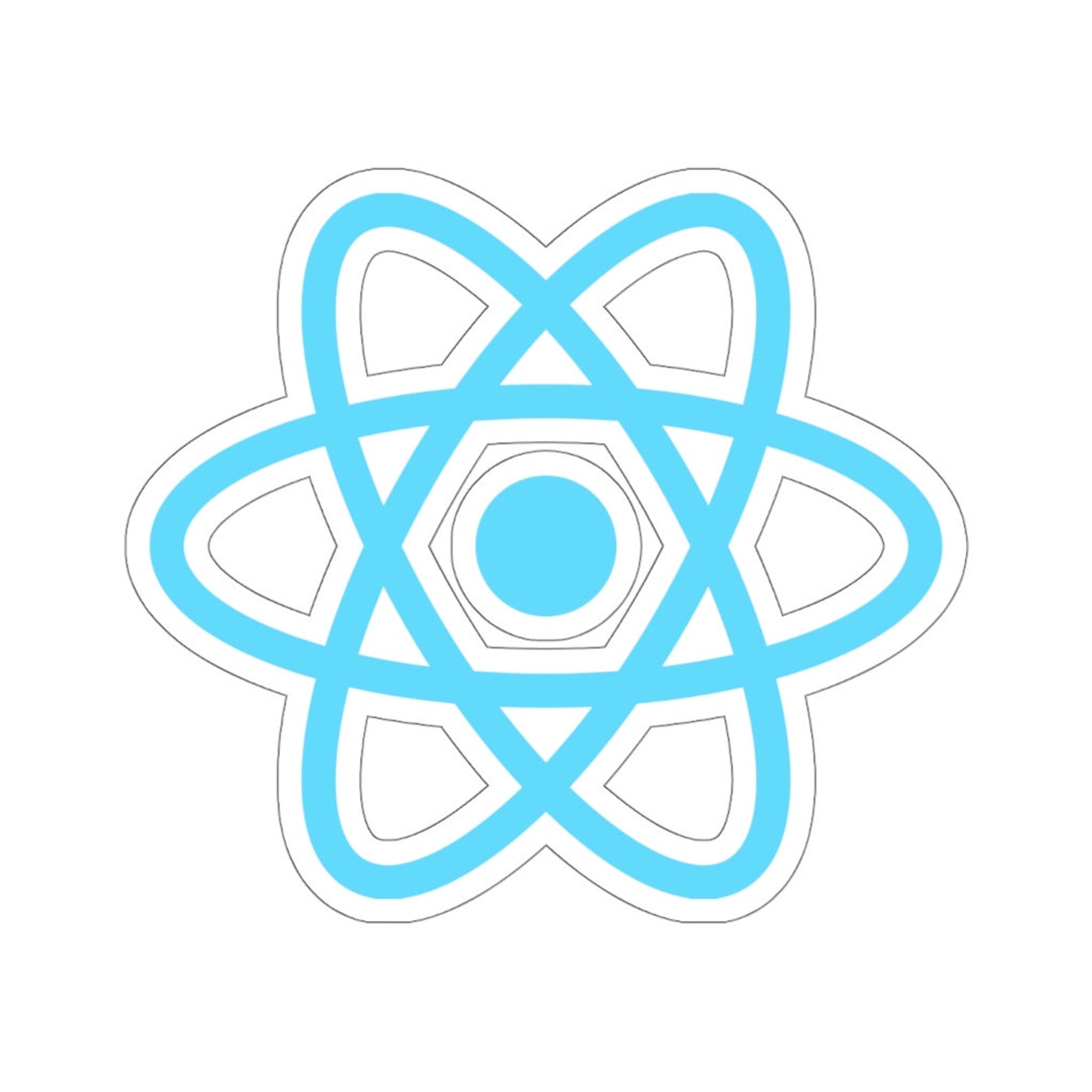 React Logo Javascript Framework Gear for Geeks Kiss-cut - Etsy