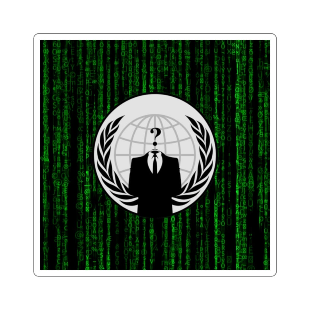 Anonymous Logo - in the Matrix Square Stickers - Etsy
